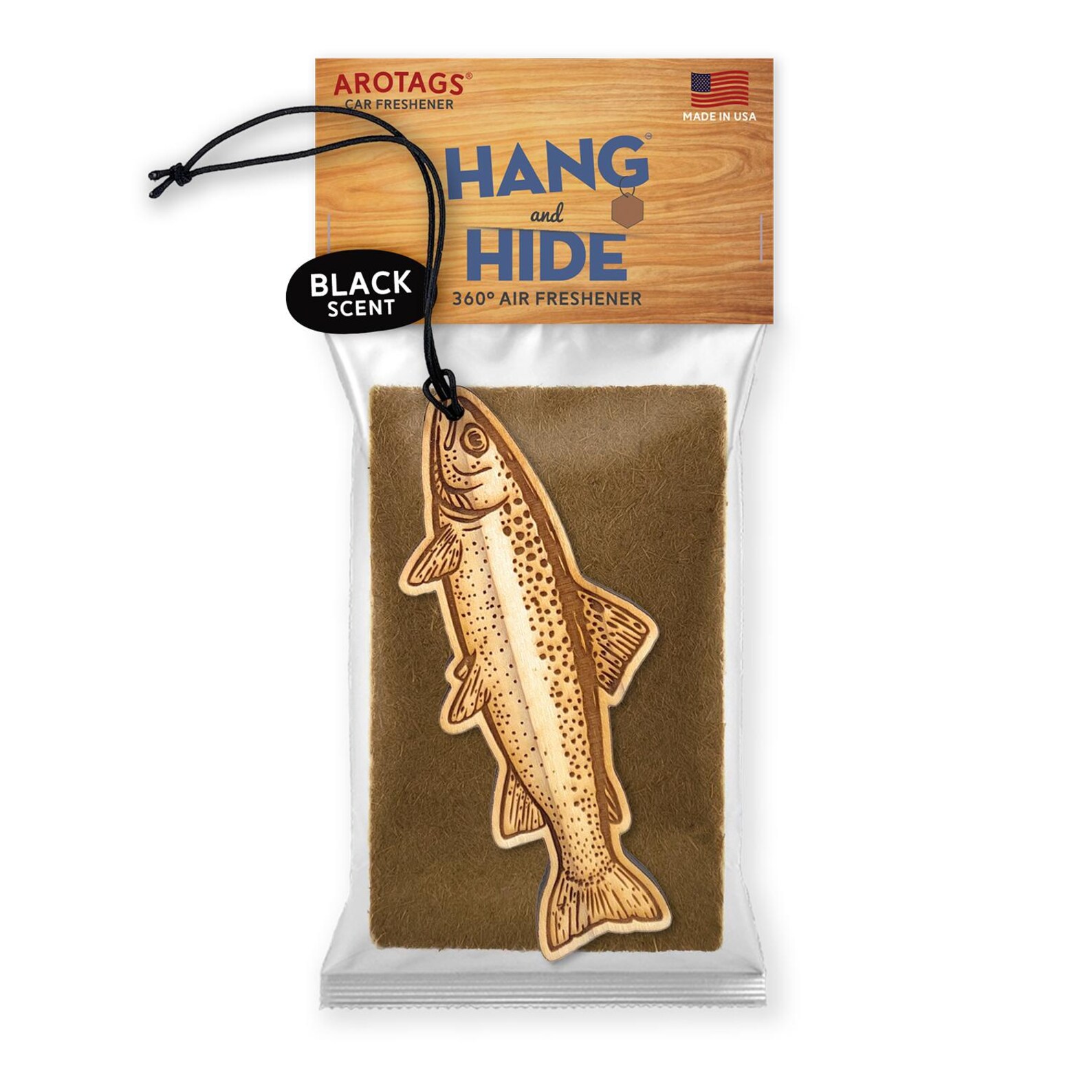 Trout Wooden Car Air Freshener — Reusable Rearview Mirror Diffuser With ...