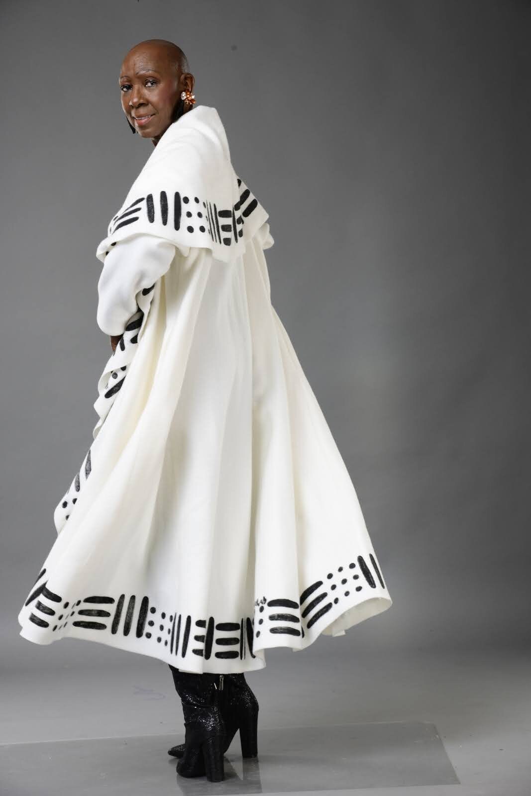 Winter White Hand Printed Circle Coat - Etsy