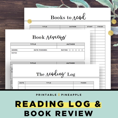 Reading Journal Reading Log Printable Book Journal Student - Etsy