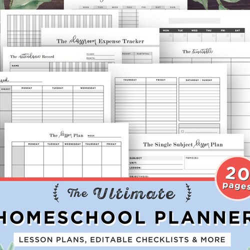 Homeschool Planner Printable School Planner Mom Teacher - Etsy