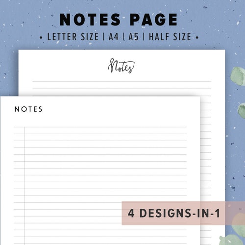 Notes Planner Pages Printable Notebook Pages Meeting Notes | Etsy