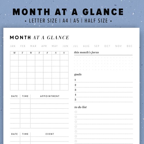 Goal Planner Printable Instant Download A4 A5 US Letter - Etsy UK