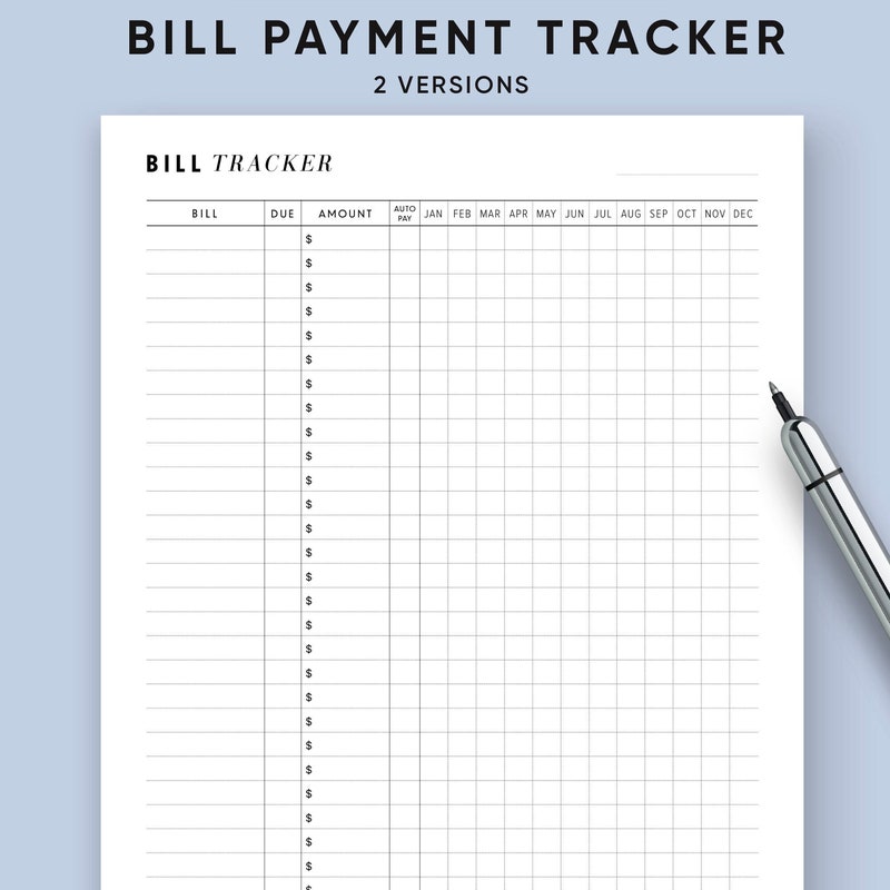 A5 Bill Pay Sheet - Etsy