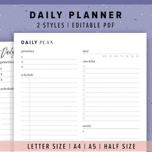 2022 Monthly Planner Printable Half Size A5 Letter Size - Etsy