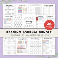 Book Reading Journal Bundle Printable Page,a5 Bullet Journal Pages ...