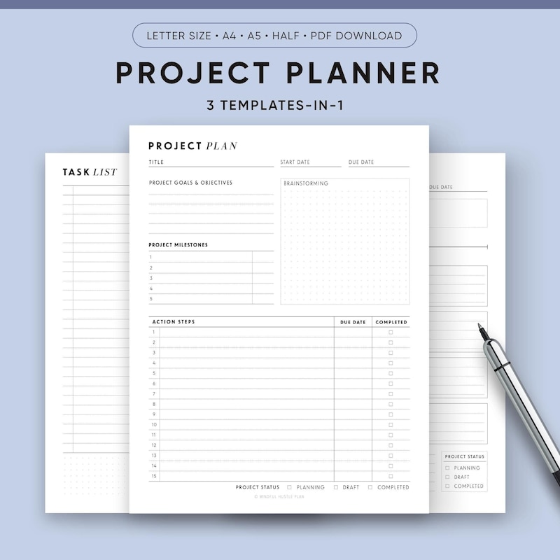 Project Planner Printable - Etsy