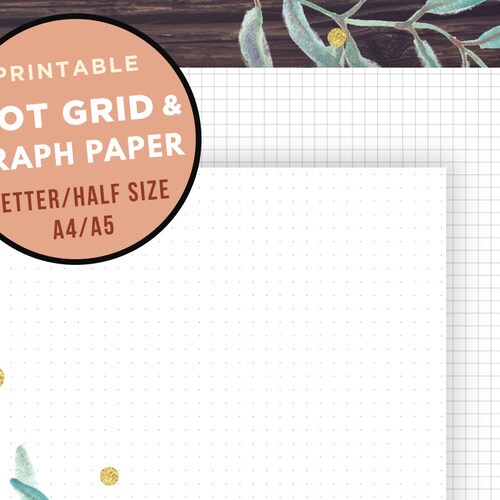 Bullet Journal Template GRAPH Paper and Dot Grid Half Size - Etsy