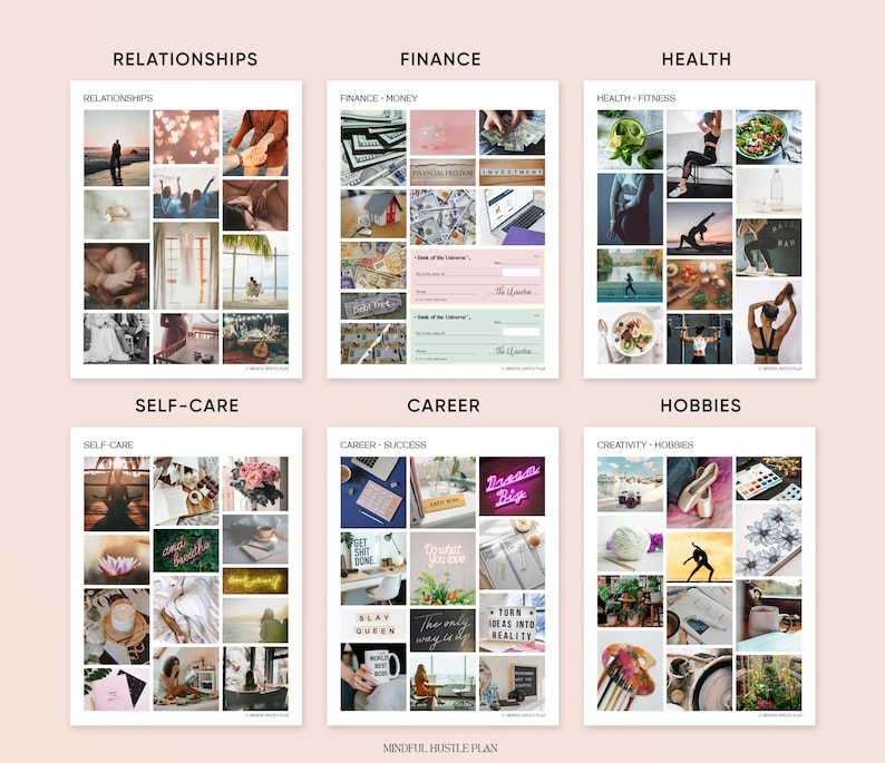 Vision Board Kit 2026 Printable, Aesthetic Vision Board Template ...