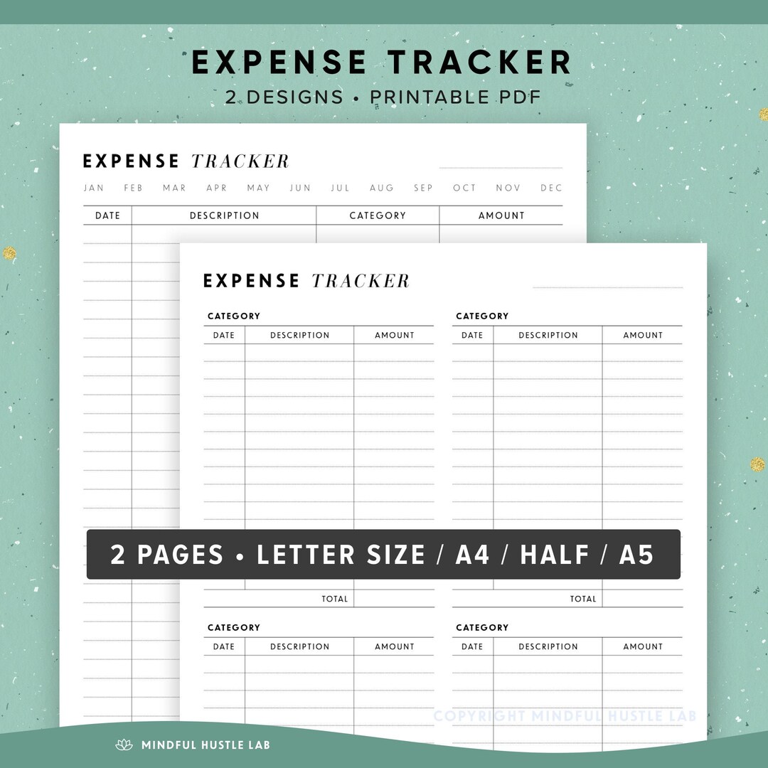 Expense Tracker Printable, Weekly Expenses Planner, Monthly Budget ...