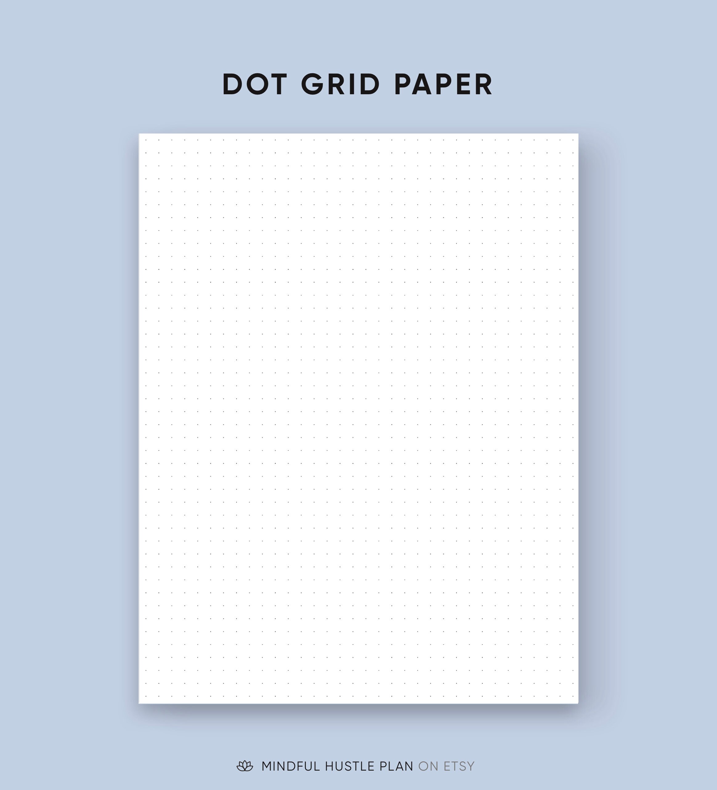 Bullet Journal Template, GRAPH Paper and Dot Grid, Half Size, Letter ...