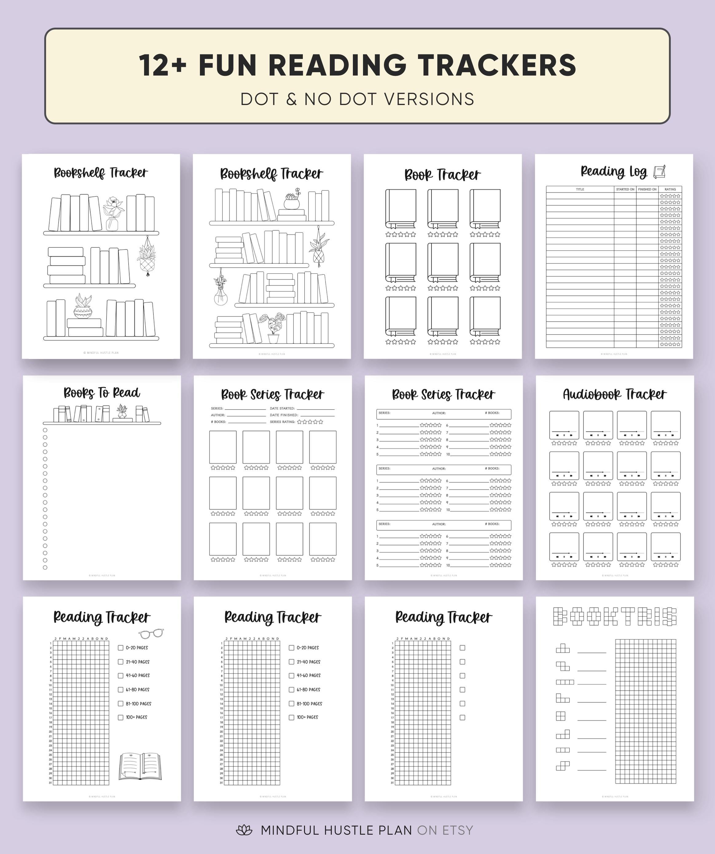 Reading Journal Pages Printable Bundle, 2025 Bullet Journal Reading Log ...