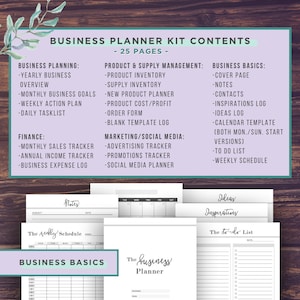 Small Business Planner Printable, Etsy Business Organizer, Home ...