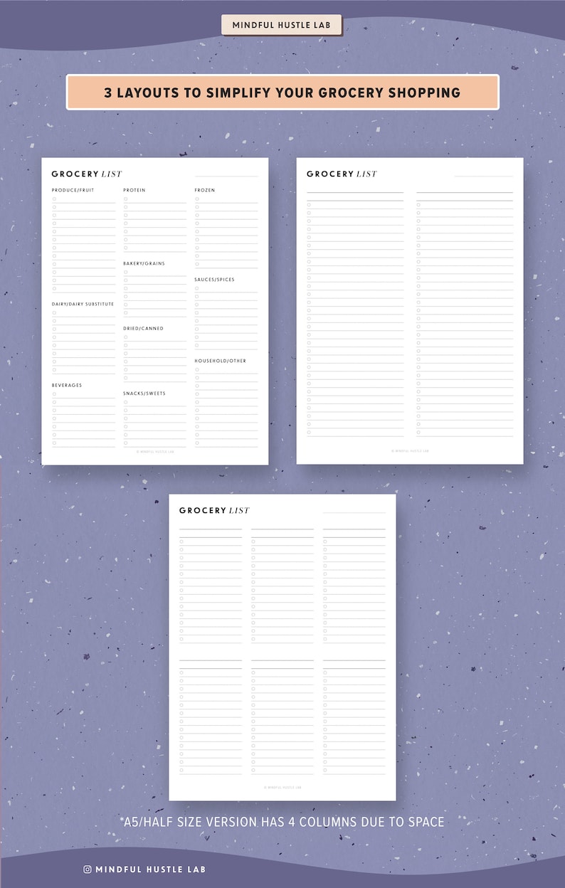 Meal Planner Printable Bundle, Weekly Meal Planner, Grocery List ...