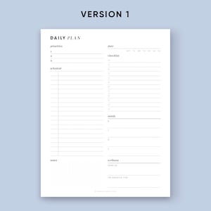 Daily Planner Printable, Editable Daily Plan, Undated Planner Inserts ...