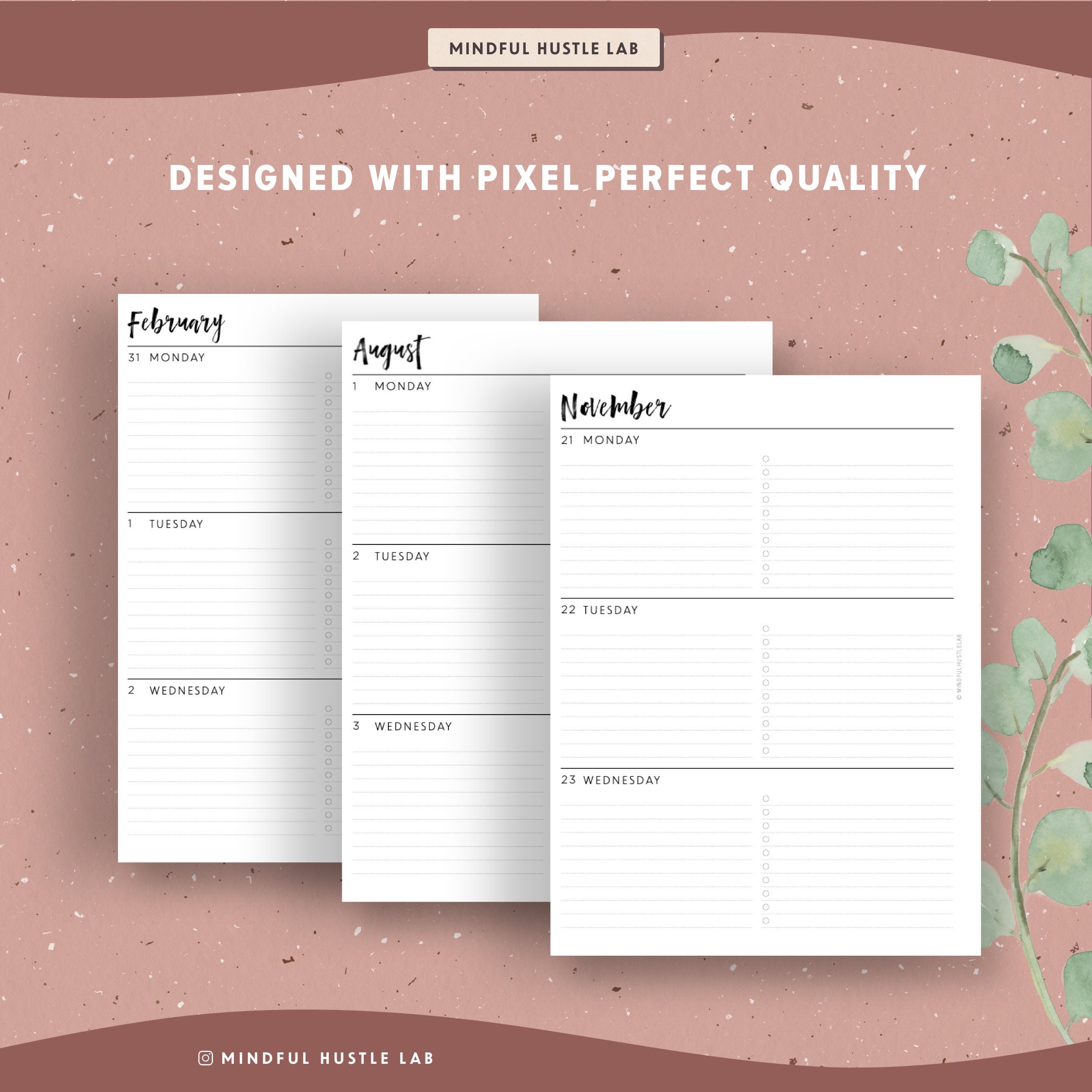 Weekly Planner 2022 Printable Horizontal Layout Filofax A5 | Etsy