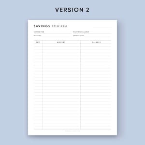 Savings Tracker Printable, Personal Savings Account, Retirement Savings ...