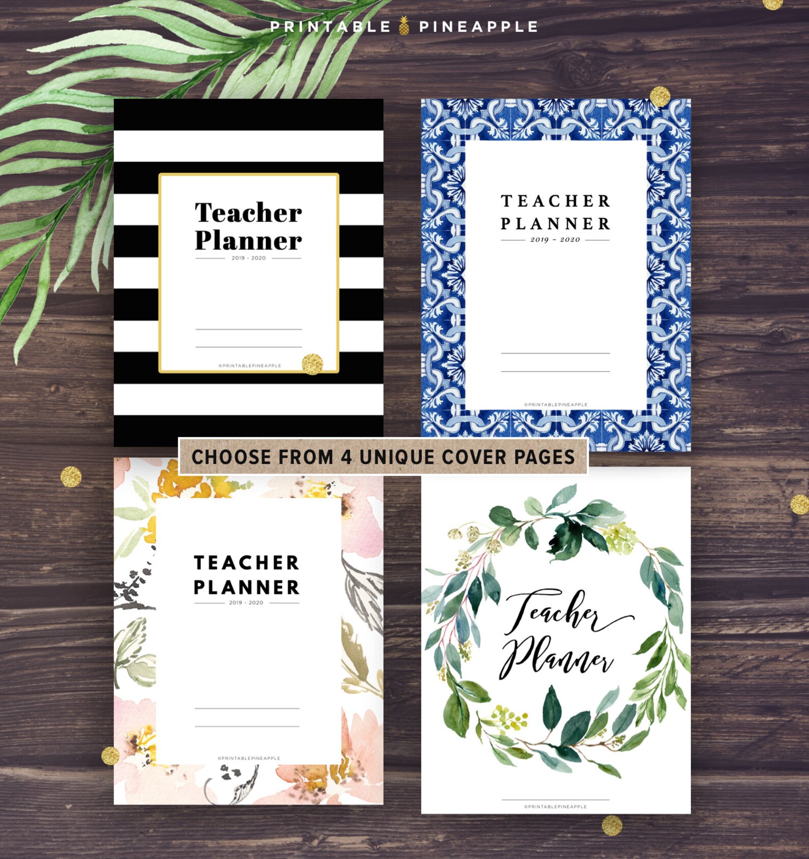 Teacher Planner 2019-2020 Lesson Planner Printable Academic | Etsy
