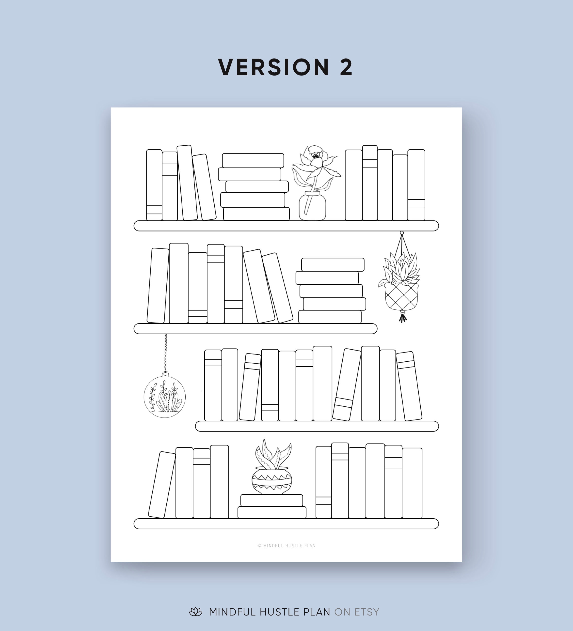 Book Tracker Printable, Bookshelf Reading Log, Reading Journal, Books ...