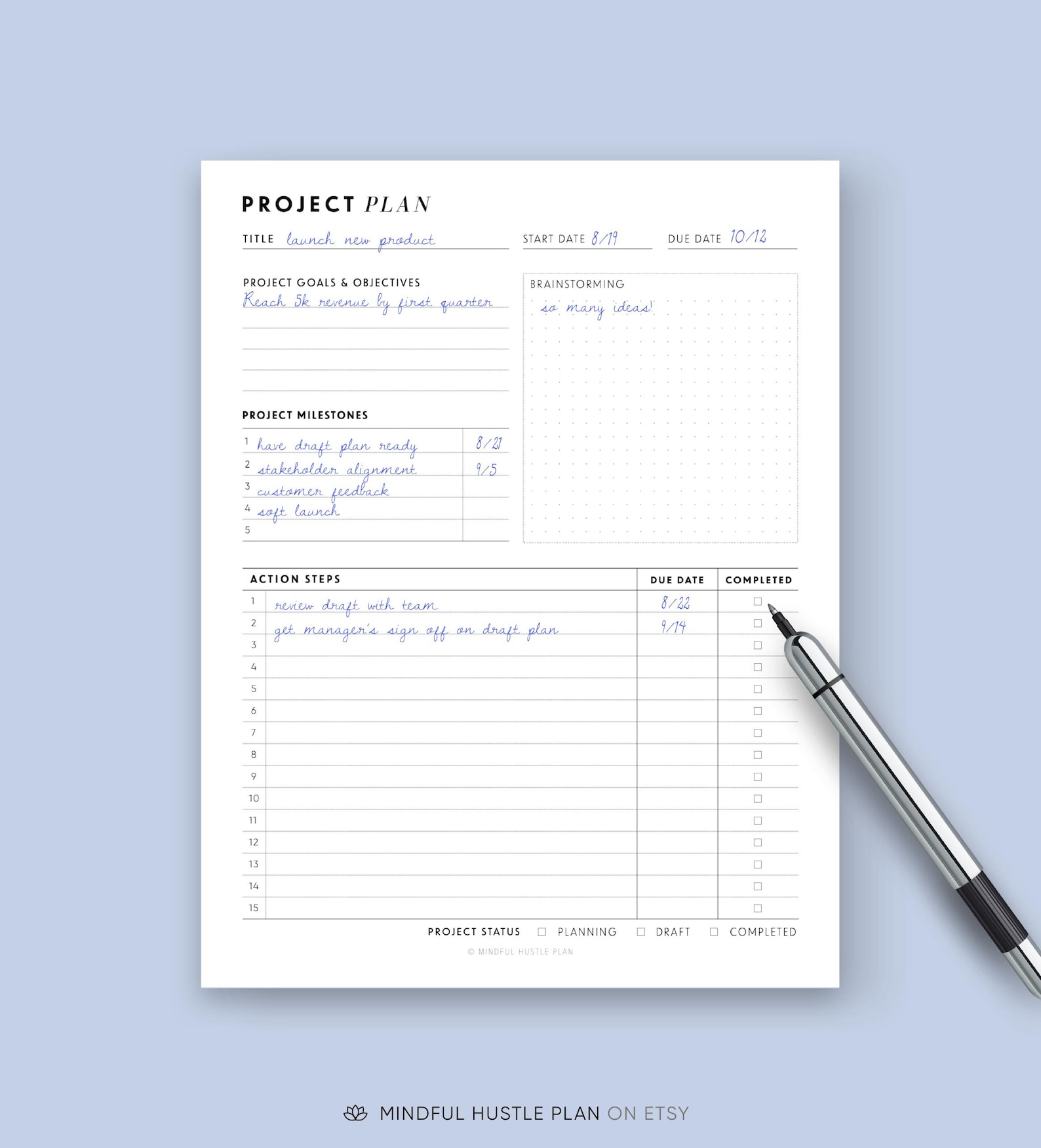 Project Planner Printable, Project Planning Templates, Tasks to Do List ...