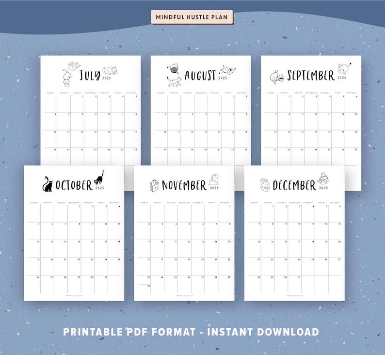 2025 Calendar Printable, Cat Calendar, Funny Cats, Cute Cat, With Lines ...
