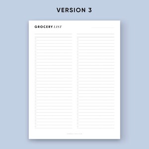Grocery List Printable, Shopping List, Mean Planning Template, A5/a4 ...