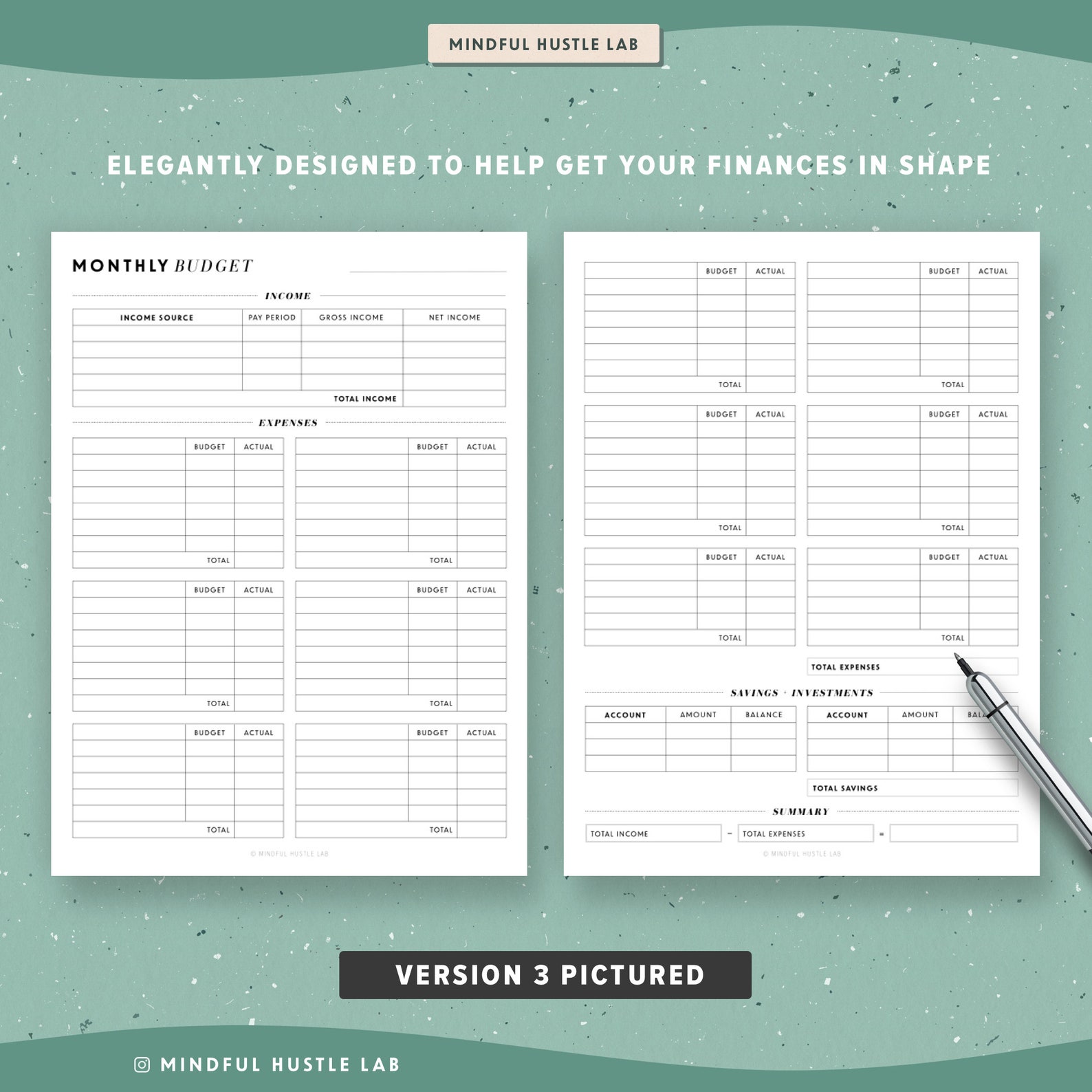 Monthly Budget Planner Printable Editable Budget Plan | Etsy
