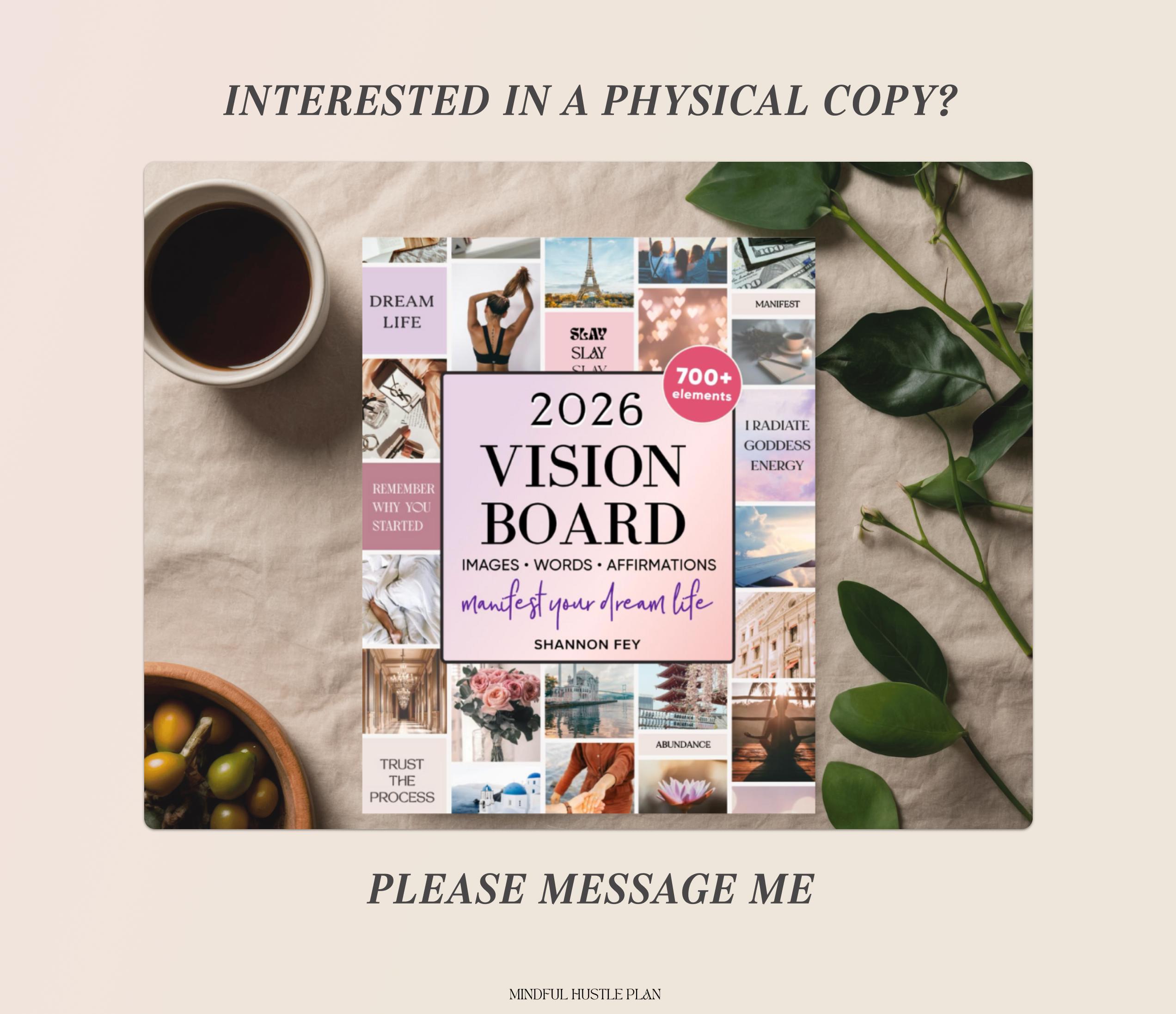 Vision Board Kit 2026 Printable, Aesthetic Vision Board Template ...