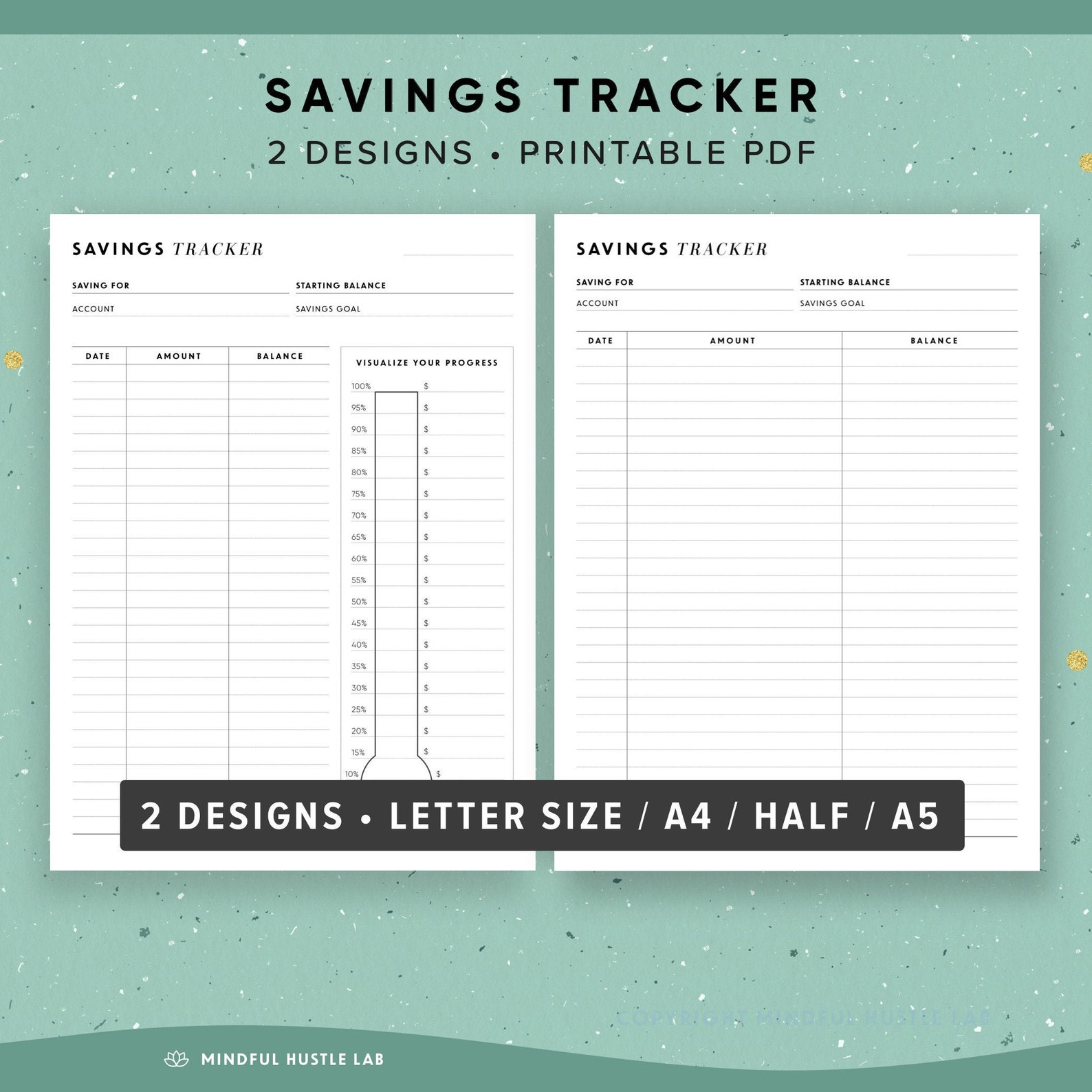 Savings Tracker Printable Personal Savings Account - Etsy UK