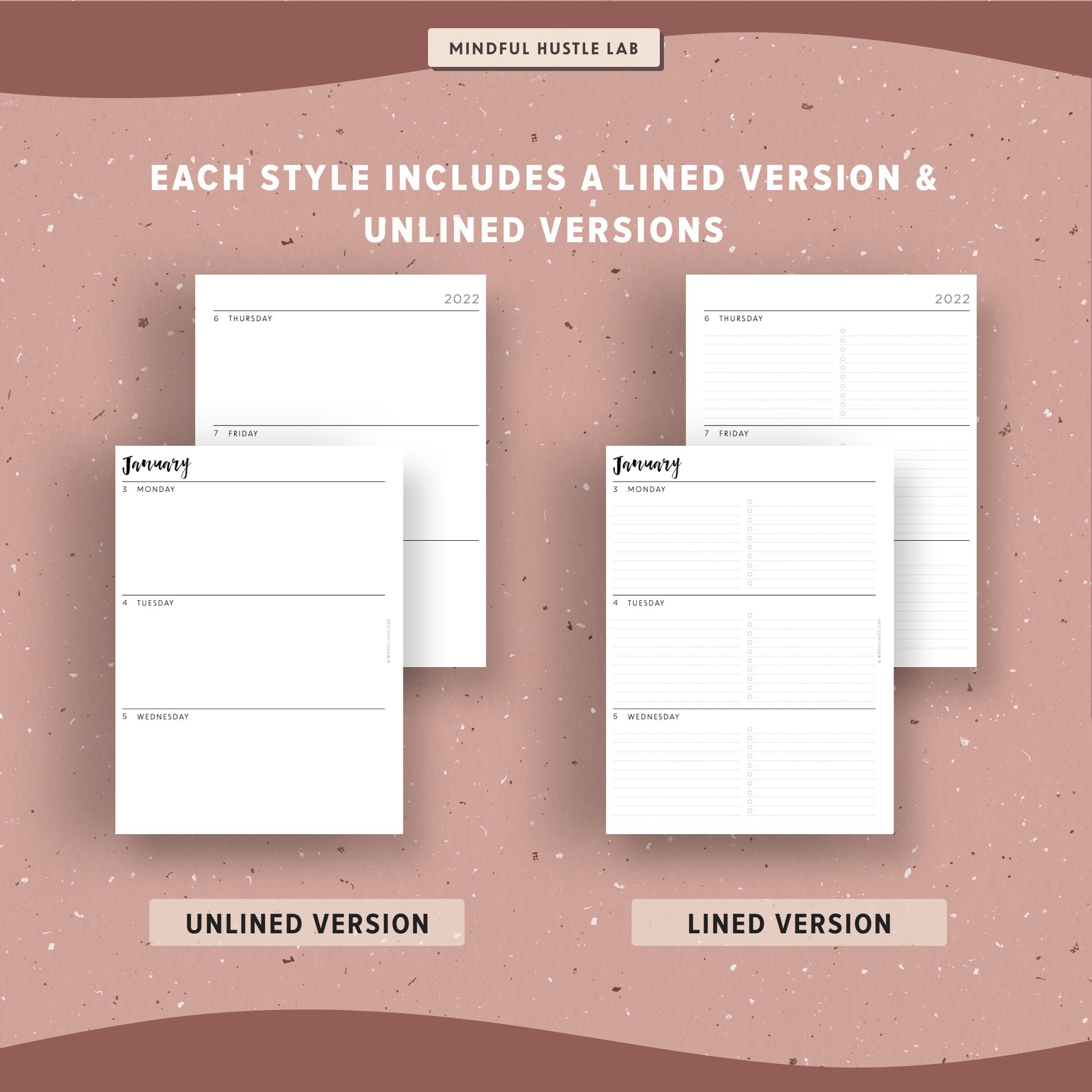 Calendar Agenda Filofax Inserts Personal Rings 2022 Weekly Planner ...