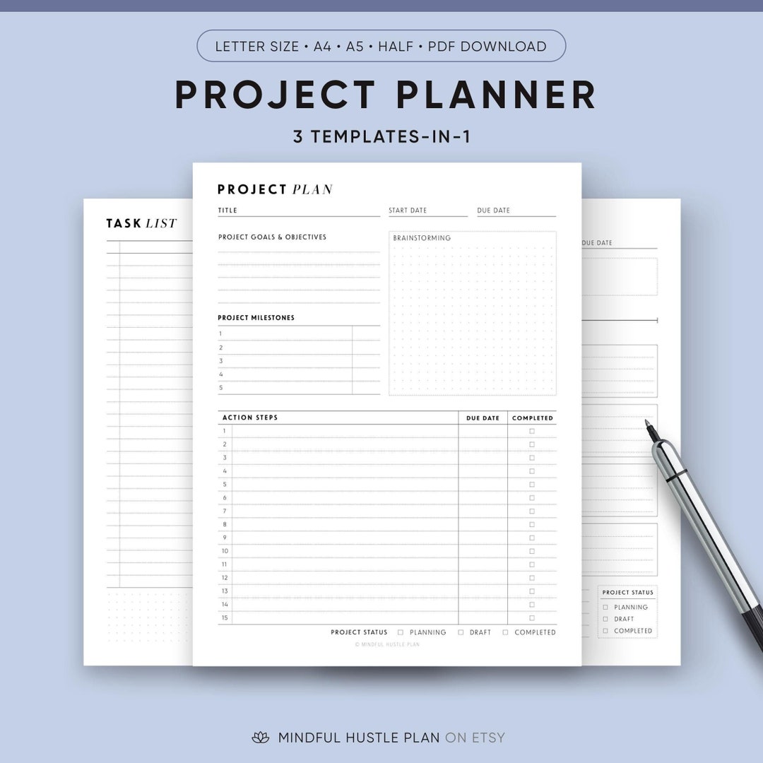 Project Planner Printable, Project Planning Templates, Tasks to Do List ...