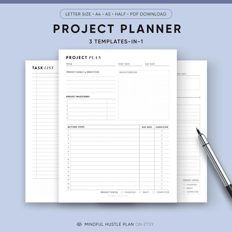 Project Planner Printable, Project Planning Templates, Tasks to Do List ...