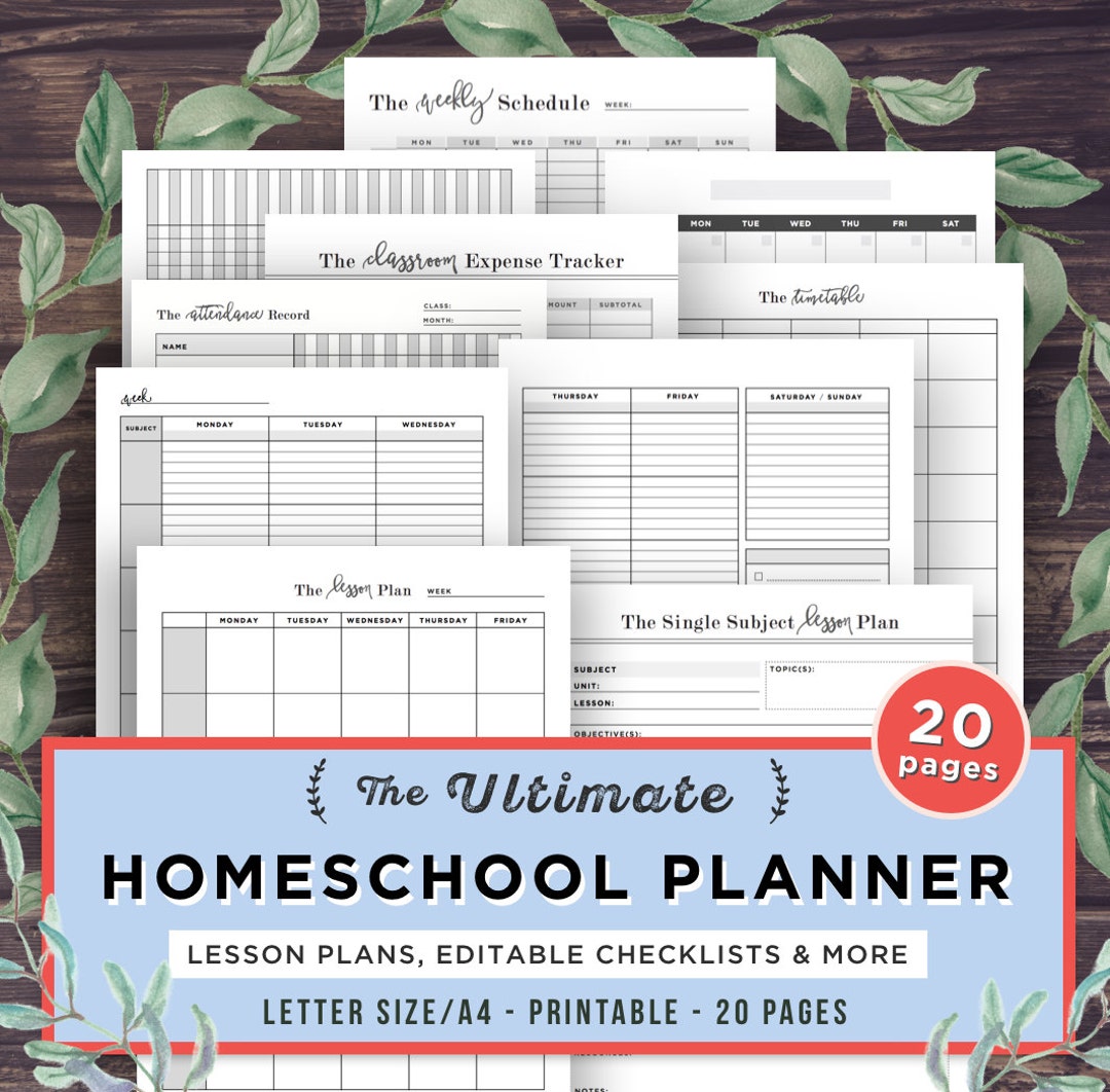 Homeschool Planner Printable, School Planner, Mom, Teacher Planner ...