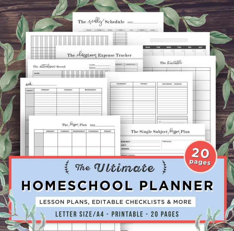 Homeschool Planner Printable School Planner Mom Teacher | Etsy UK