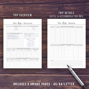 Travel Planner Vacation Planning Bundle - 8 Pages, Packing List, Travel ...