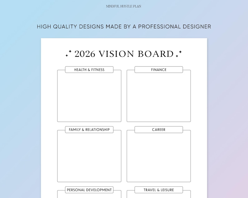 Vision Board, Vision Board Printable, 2026 New Years Resolutions, Goals ...