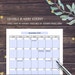 Editable Calendar Template, Printable Calendar, Monday Start + Sunday ...