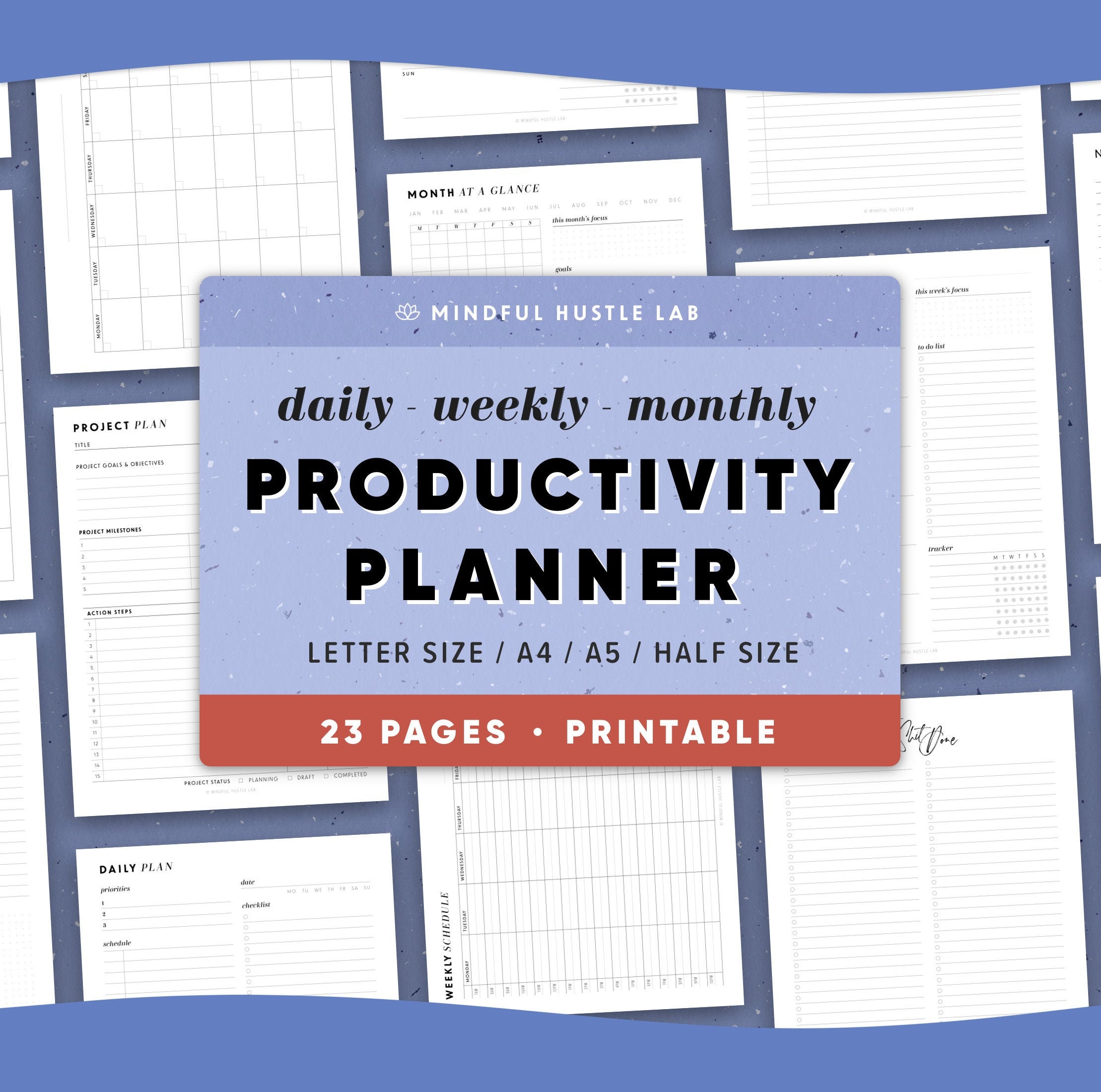 Paper Paper & Party Supplies 12 Colors Monthly Planner Printable ...