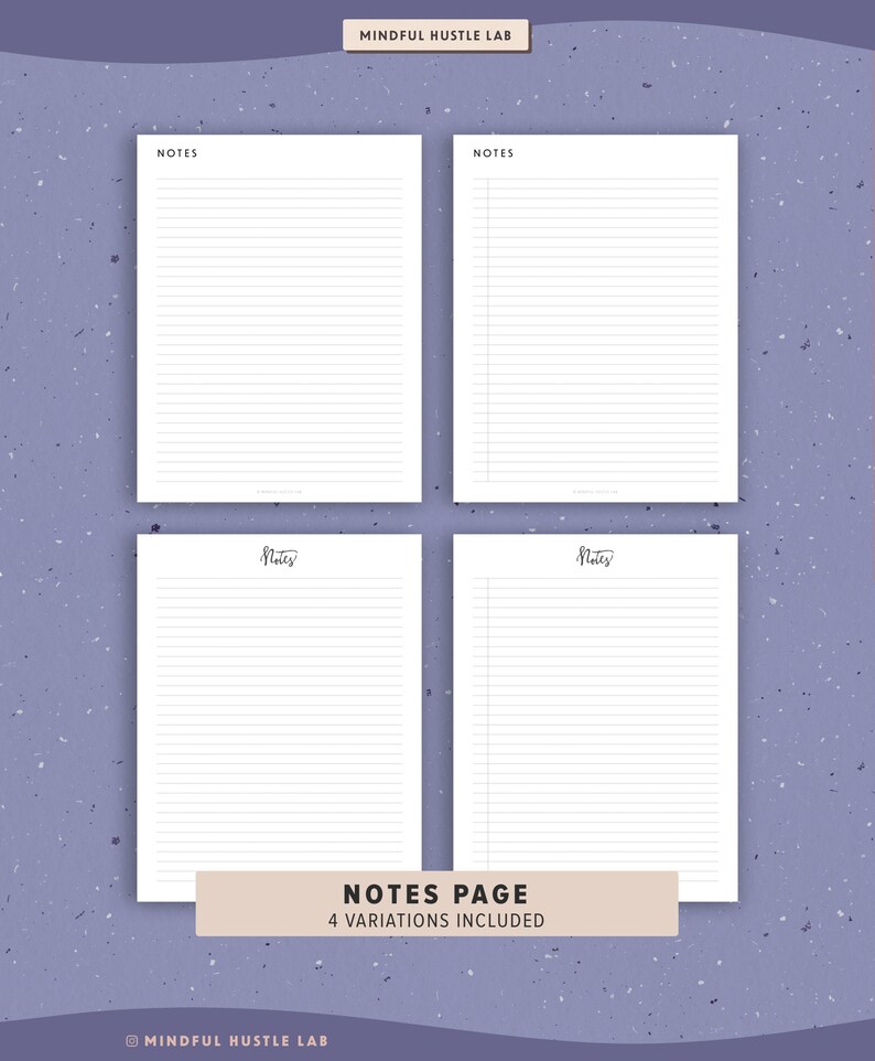 Notes Planner Pages Printable Notebook Pages Meeting Notes | Etsy