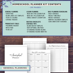 Homeschool Planner Printable, School Planner, Mom, Teacher Planner ...