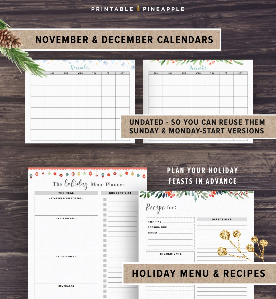 Christmas Planner Printable 2024 Holiday Planner Kit Gift Planner