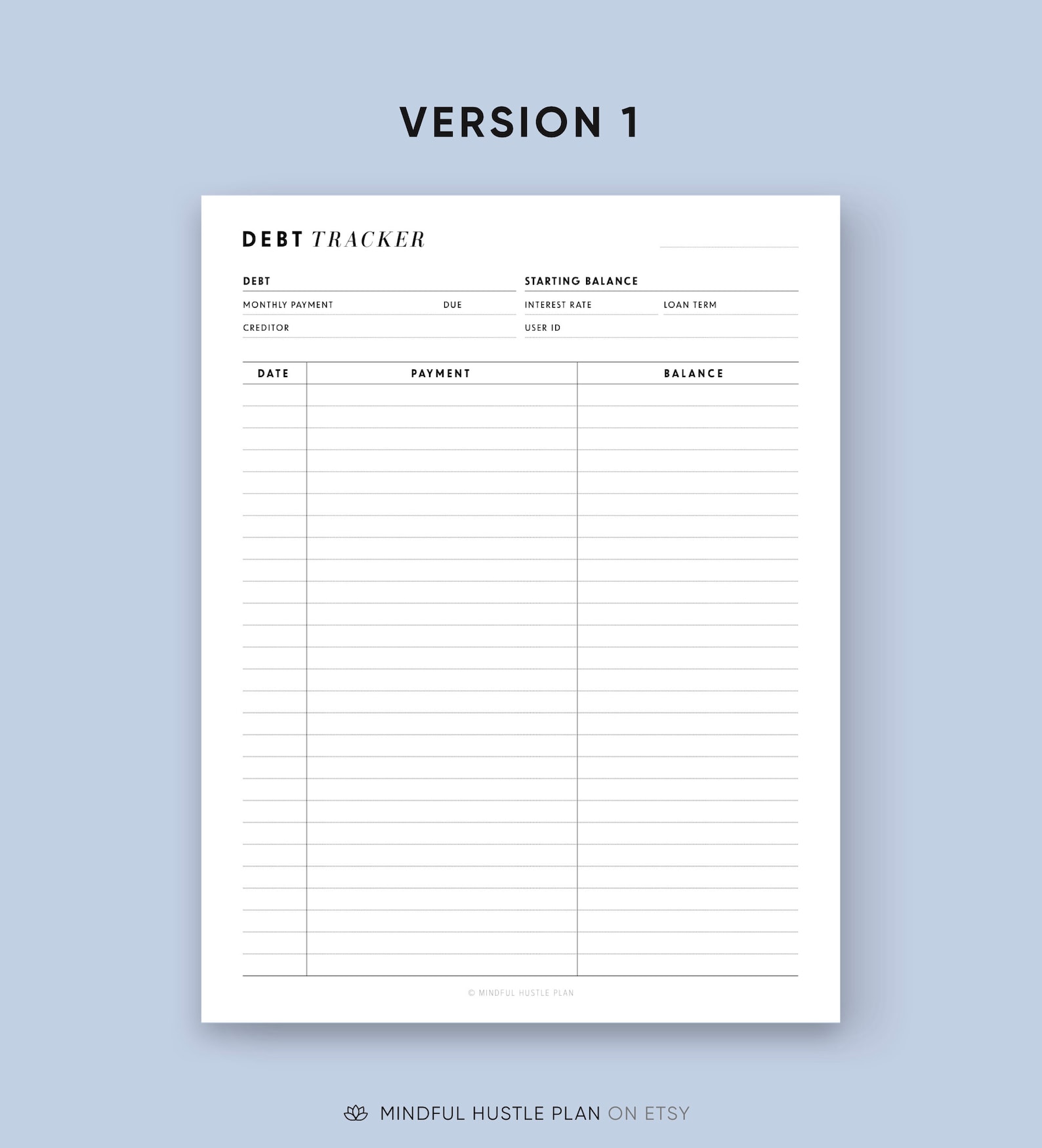 Debt Tracker Printable, Debt Snowball, Finance Planner Inserts, Debt ...