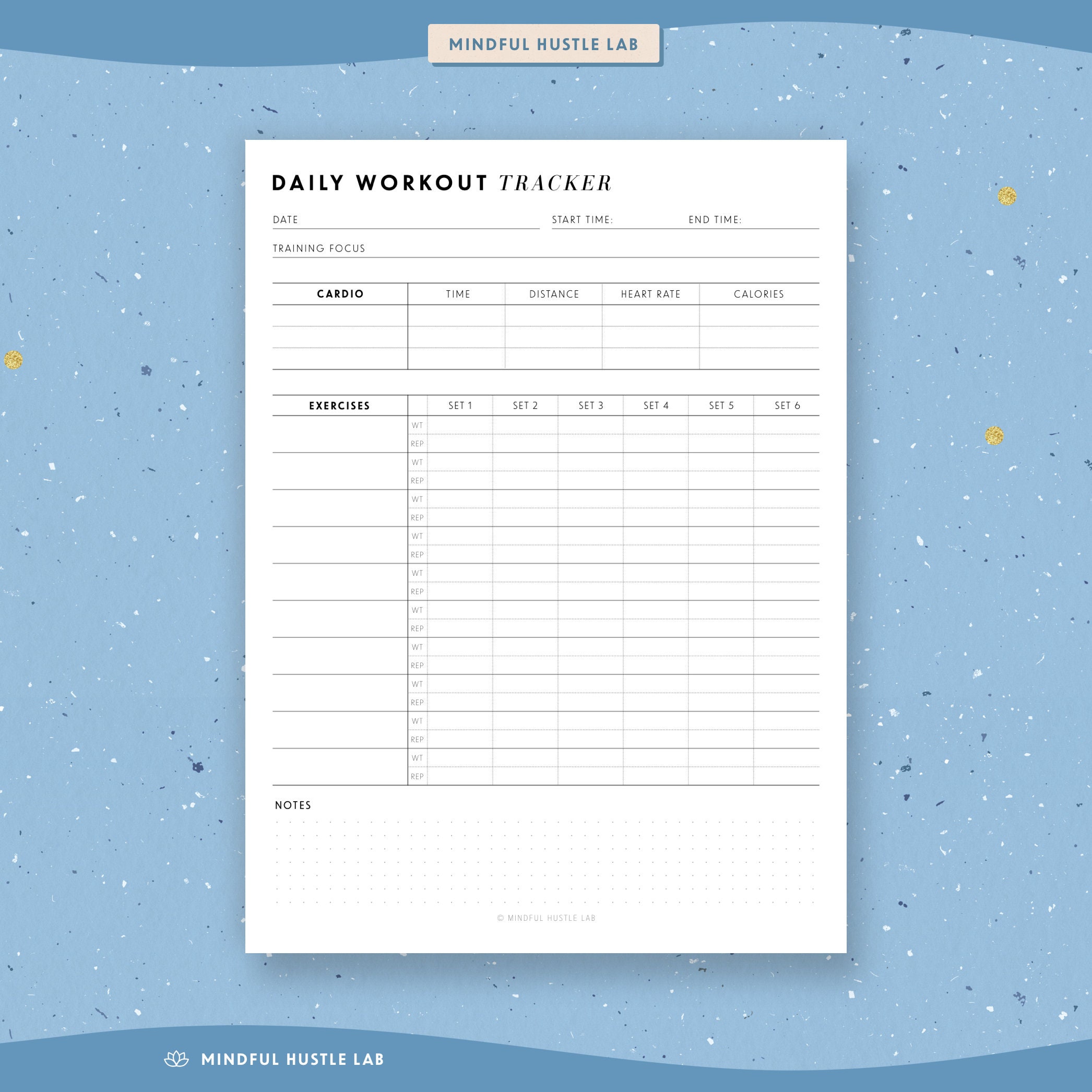 Weekly Exercise Tracker Printable