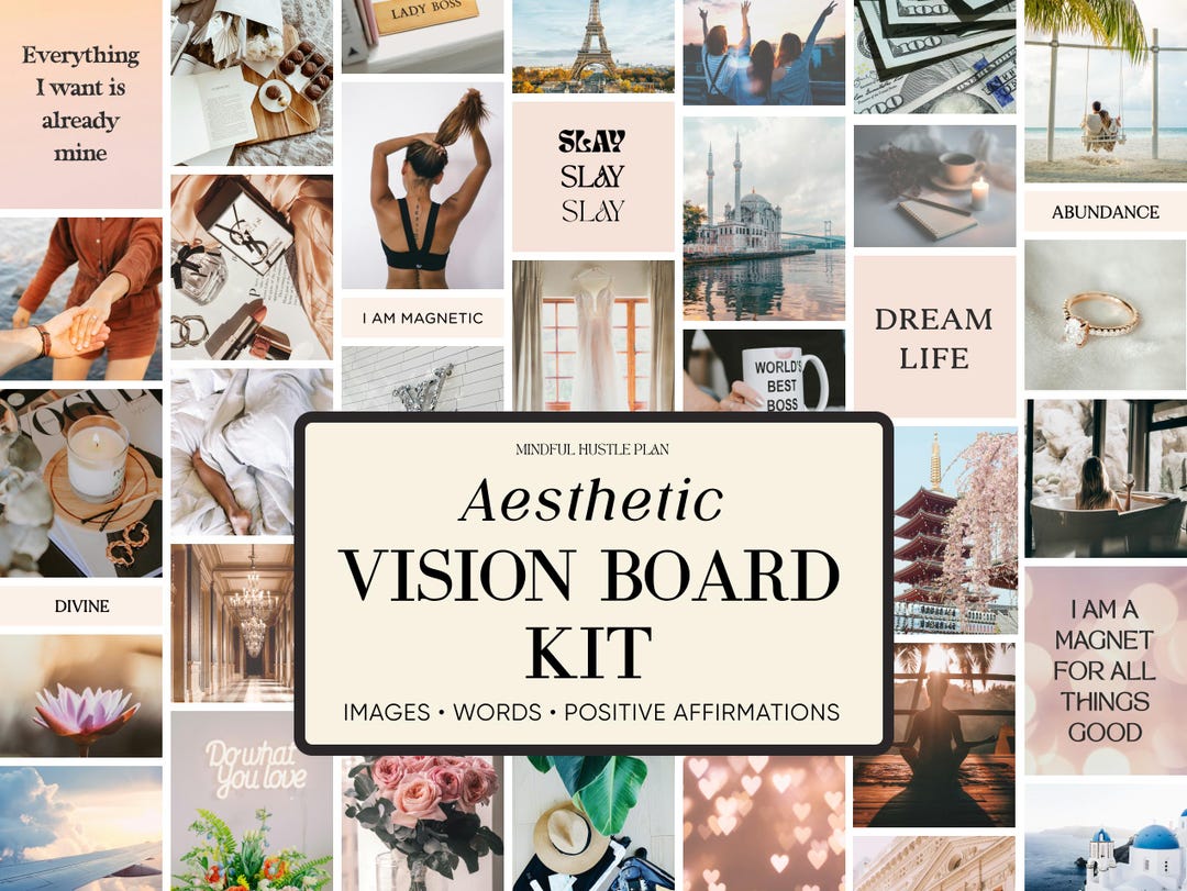 Vision Board Kit 2026 Printable, Aesthetic Vision Board Template ...