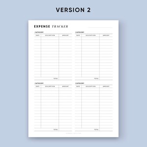 Expense Tracker Printable, Weekly Expenses Planner, Monthly Budget ...
