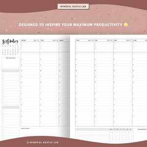 2022 Weekly Planner Printable, BOLD Lettering Style Vertical Hourly ...