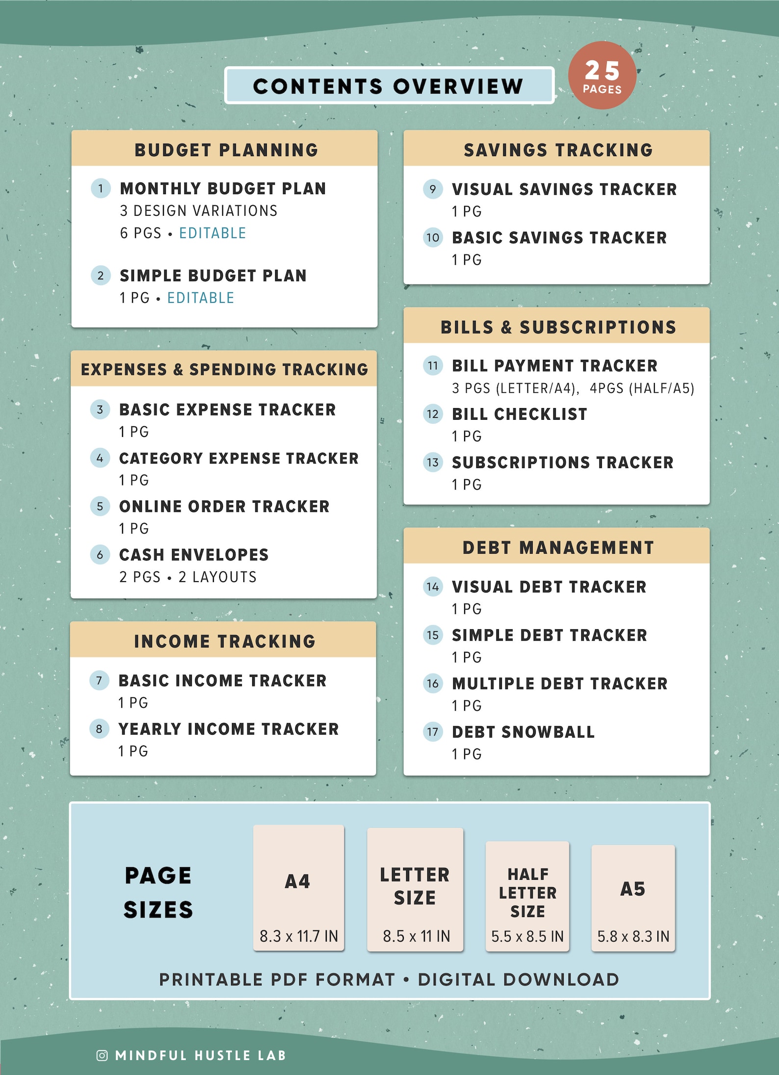 Budget Planner Printable, Financial Planner Template Bundle, Finance ...