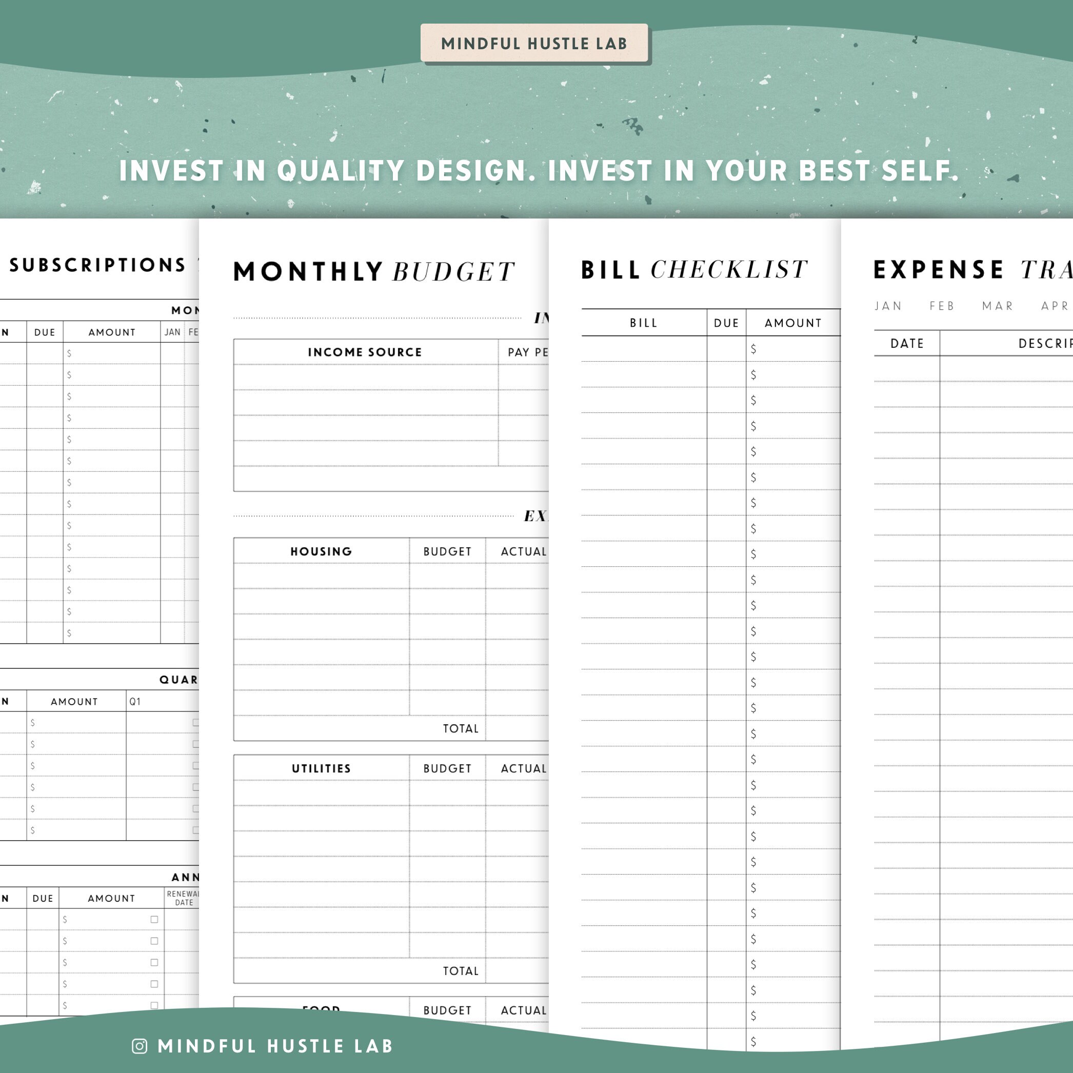 Budget Planner Printable, Financial Planner Template Bundle, Finance ...