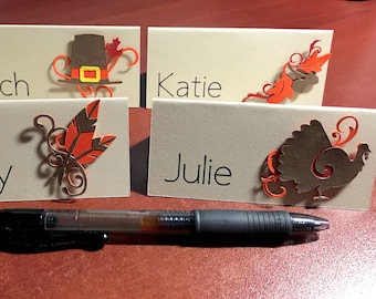Fun Personalized Name Place Cards for Thanksgiving Dinner - Etsy