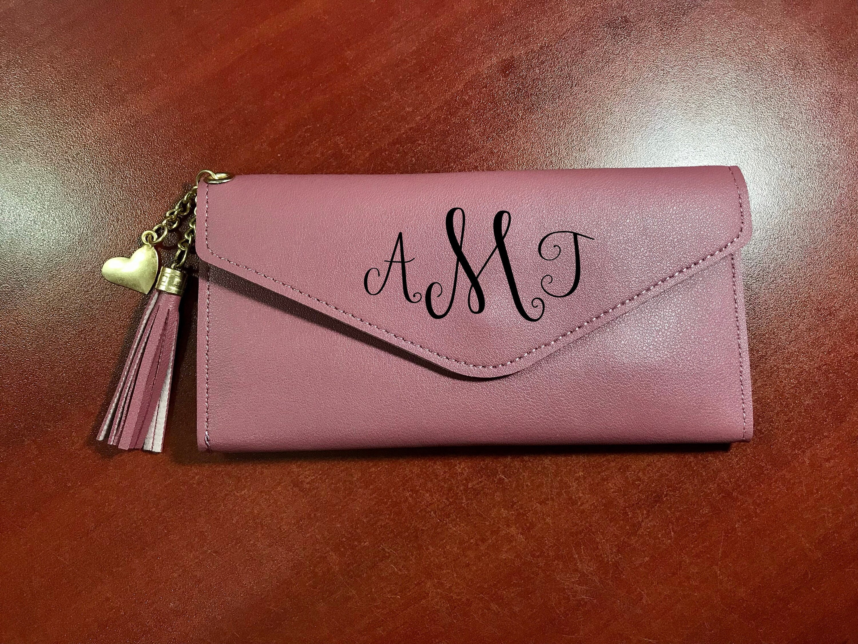 Personalized Long Wallet With Heart Charm and Tassel Money | Etsy