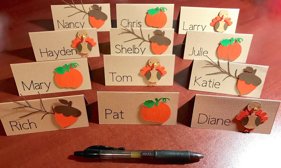 Fun Personalized Name Place Cards for Thanksgiving Dinner - Etsy